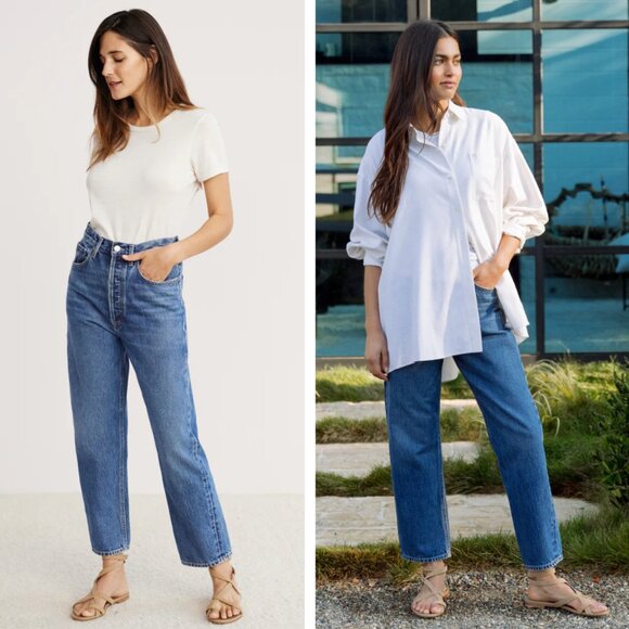 Agolde | Jeans | New Agolde 9s Crop Jeans Range Blue Denim Retro Ankle ...